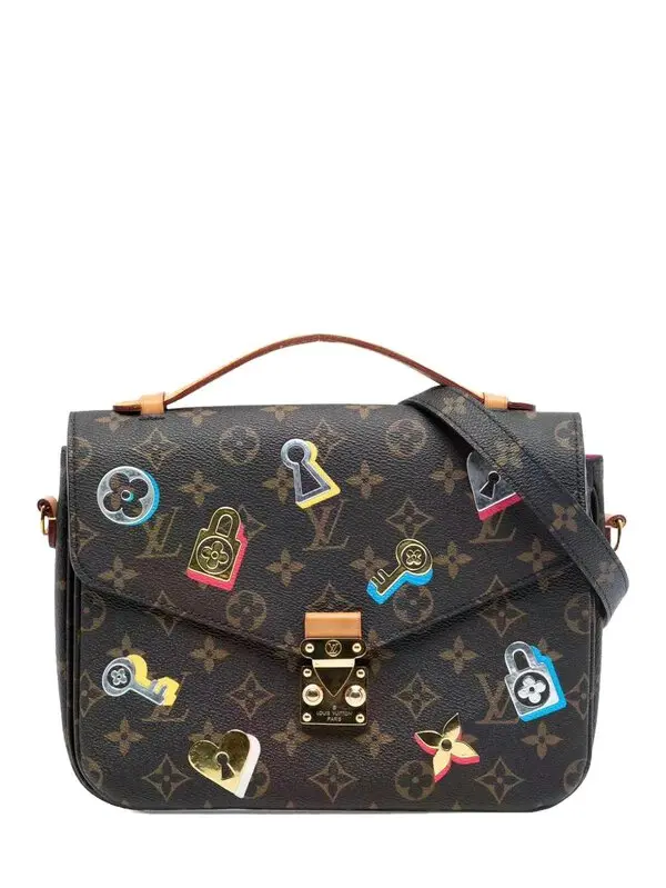 LOUIS VUITTON 2019 Monogram Love Lock Pochette Metis Satchel - Brown