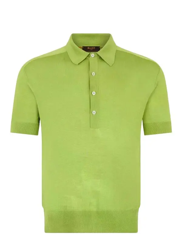 MOORER Button Polo Shirt - Green