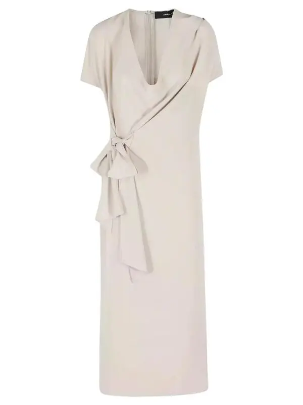 Federica Tosi V-neck Bow Dress - Neutrals