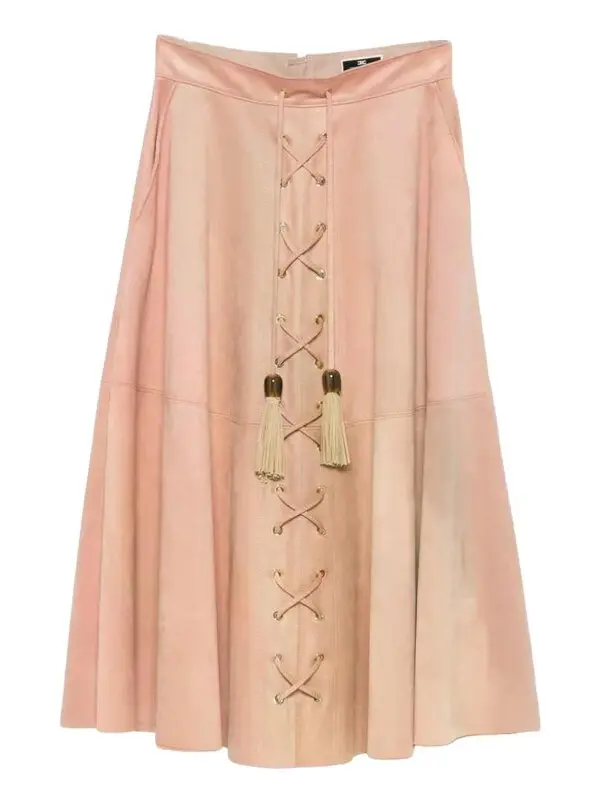 Elisabetta Franchi Midi A-line Skirt - Pink