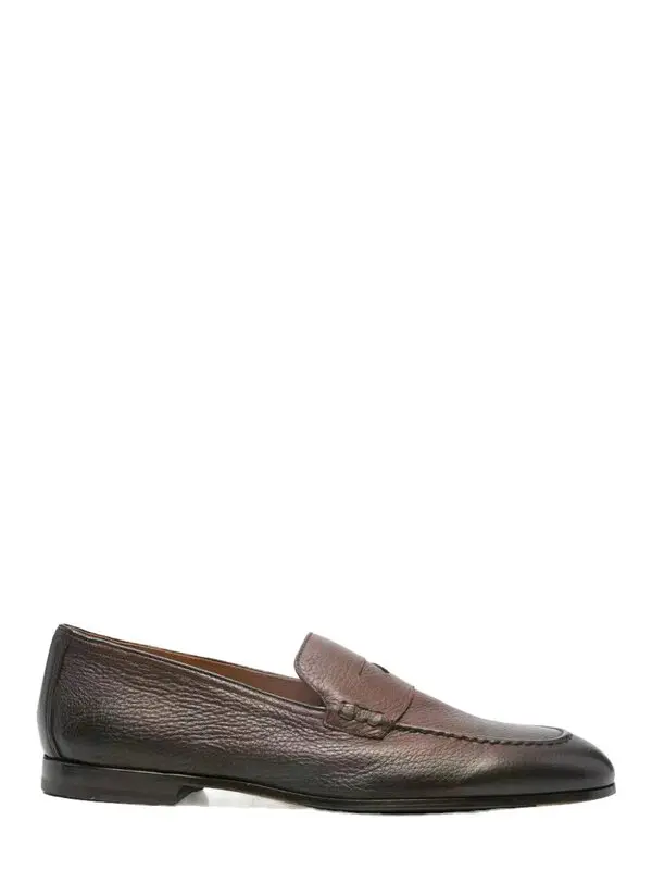DOUCAL'S Leather Penny Loafers - Brown