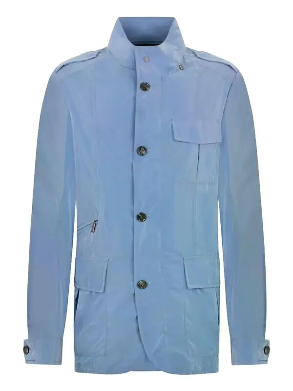 MOORER Porto Buttoned Jacket - Blue