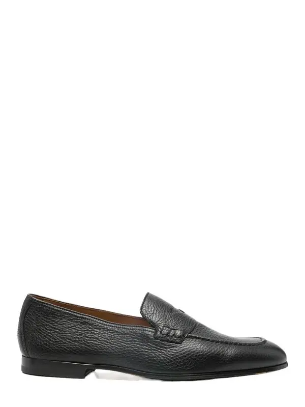 DOUCAL'S Leather Penny Loafers - Black