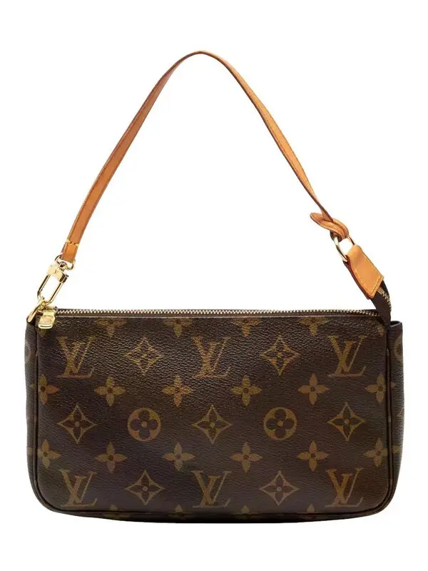 LOUIS VUITTON 2005 Monogram Pochette Accessoires Shoulder Bag - Brown