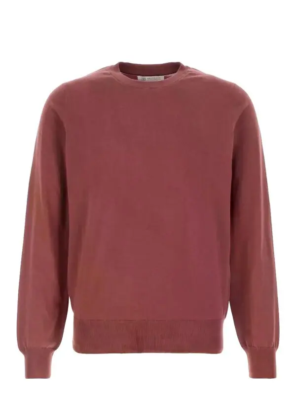 Brunello Cucinelli Crewneck Cotton Sweater - Red