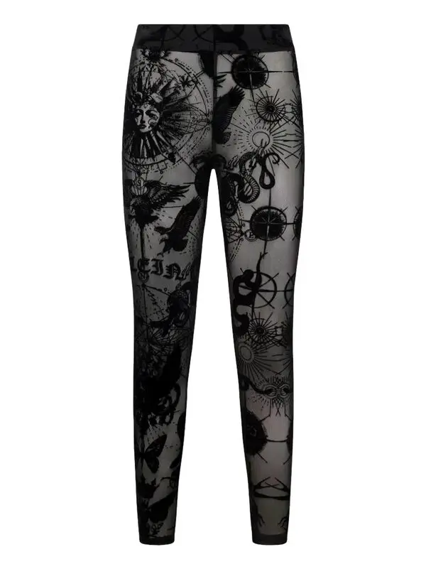 Philipp Plein Embroidered Leggings - Black