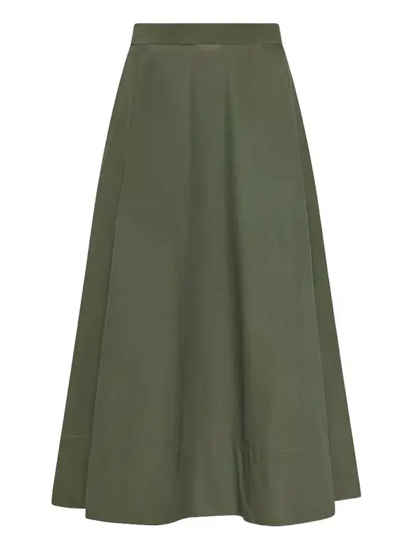 CRUNA Sherise A-line Midi Skirt - Green