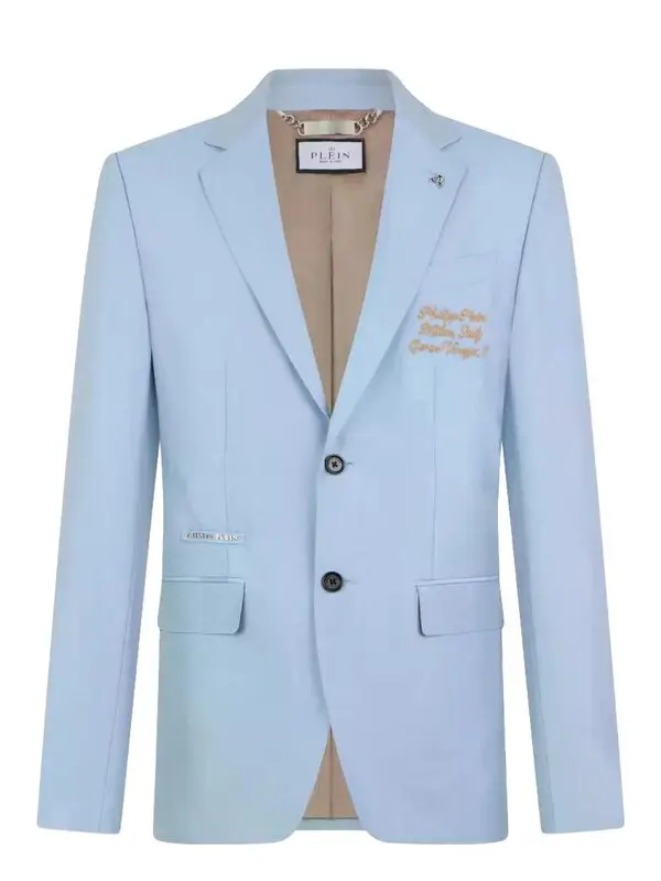 Philipp Plein Long-sleeve Buttoned Blazer - Blue