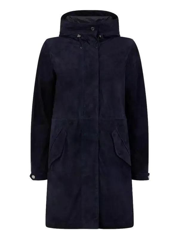 MOORER Antibes Button-collar Parka - Blue