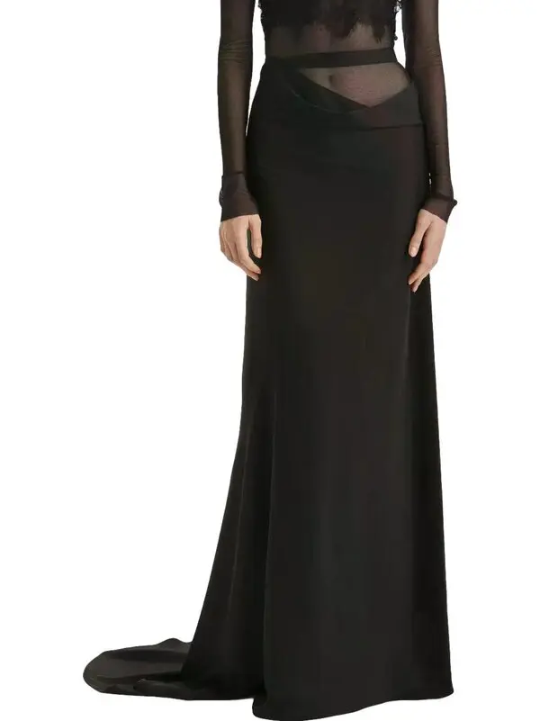 2310 STUDIO Draped Maxi Skirt - Black