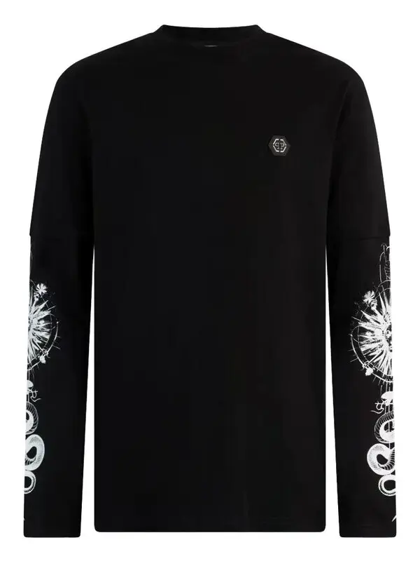 Philipp Plein Double-sleeve Logo-detail T-shirt - Black