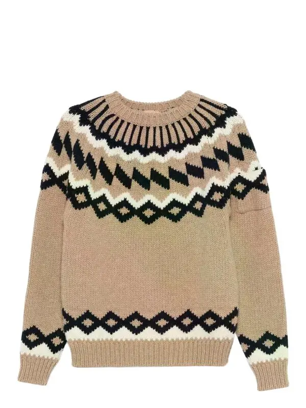 N°21 Geometric-pattern Sweater - Neutrals