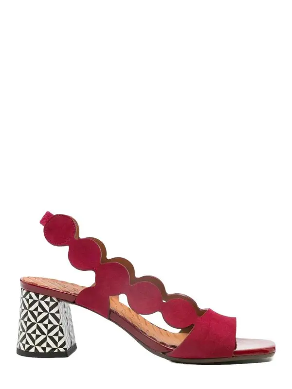 Chie Mihara Scalloped Sandals - Red