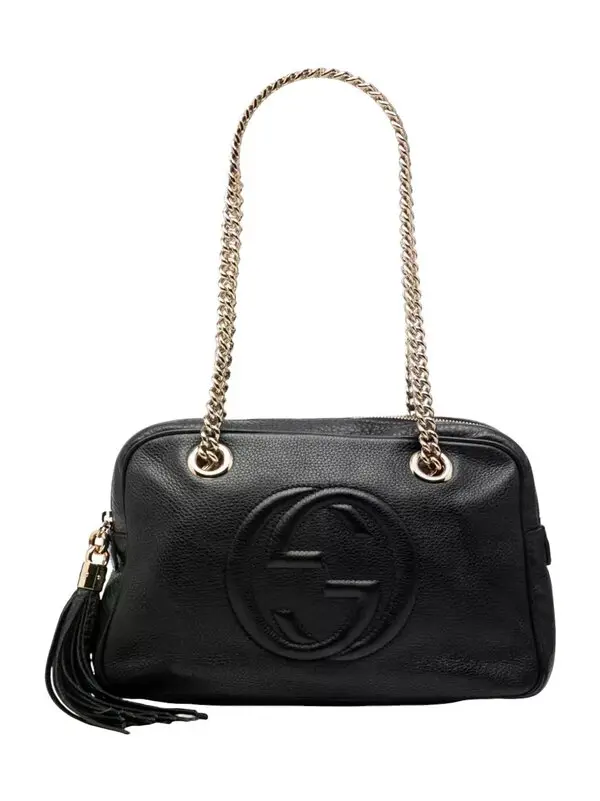 Gucci 2000-2015 Pebbled Leather Soho Chain Shoulder Bag - Black