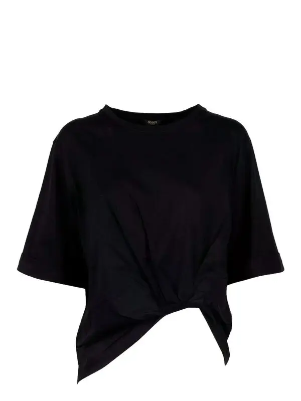 Seventy Knot-detail Short-sleeve Top - Black