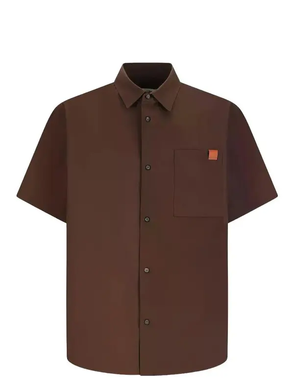 DARKPARK Karl Poplin Short-sleeve Shirt - Brown
