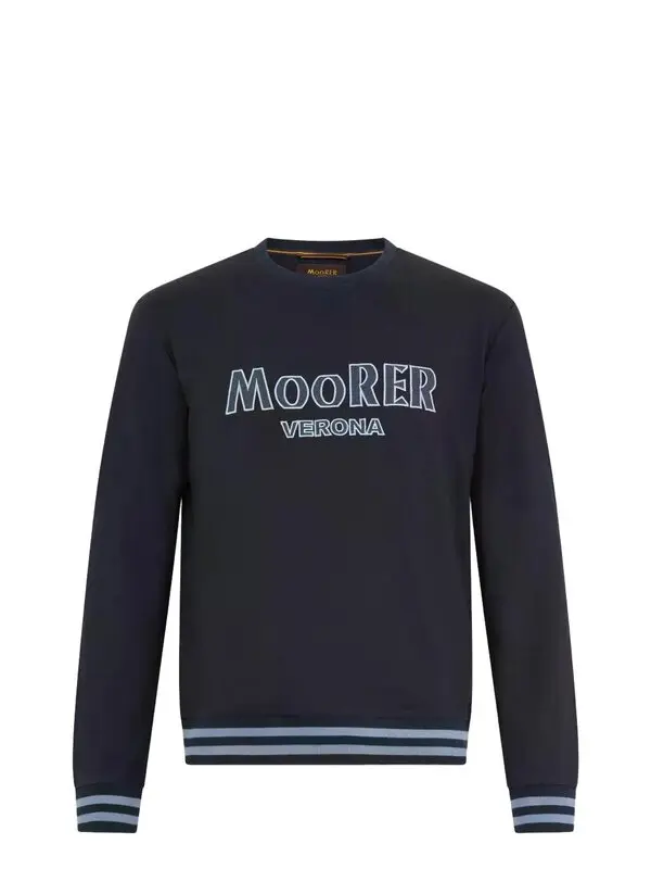 MOORER Crew-neck Sweatshirt - Blue