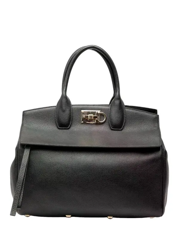 FERRAGAMO 2010-2025 Leather Studio Satchel - Black