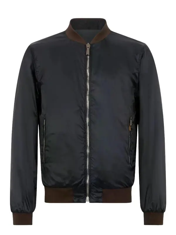 MOORER Zip-up Bomber Jacket - Blue