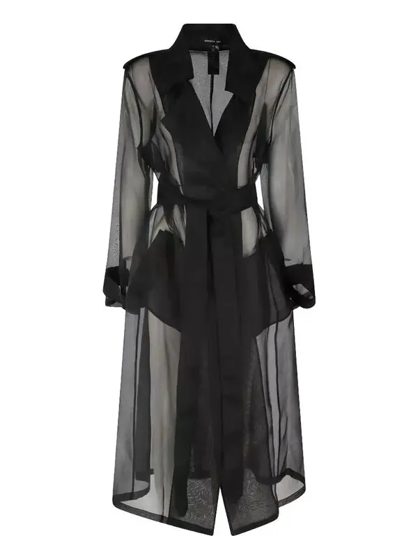 Federica Tosi Sheer Trench Coat - Black