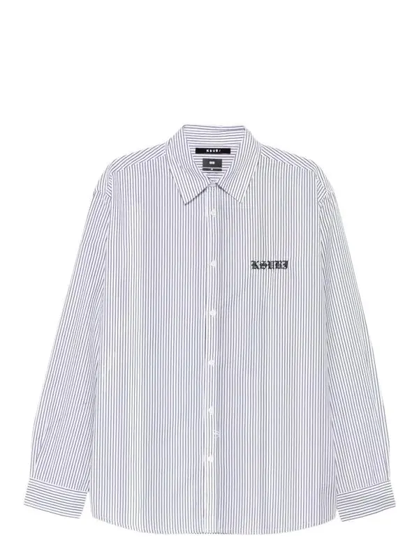 Ksubi Striped Signature Long-sleeved Shirt - White
