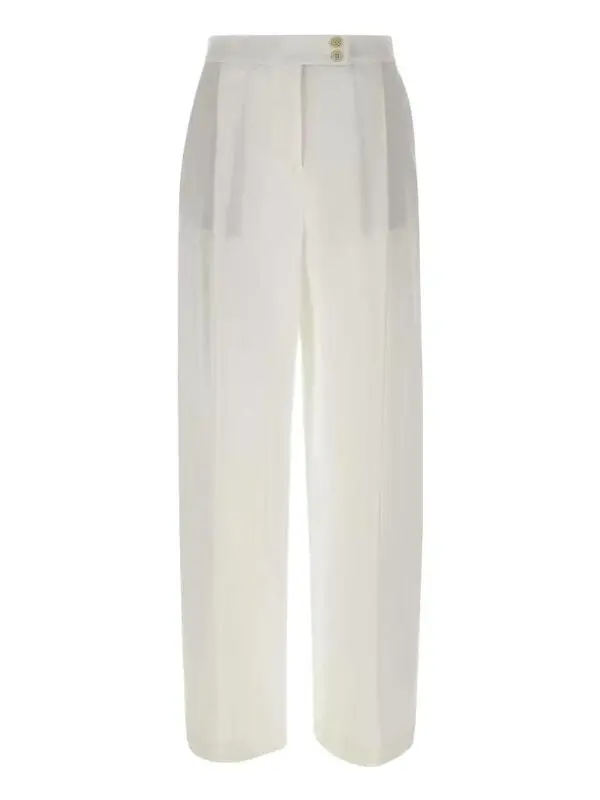 Eleventy Palazzo Pleated Trousers - White