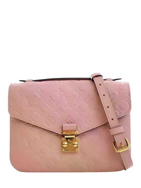 LOUIS VUITTON Monogram Empreinte Pochette Metis Satchel - Pink