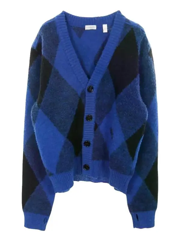Burberry Argyle Check Cardigan - Blue