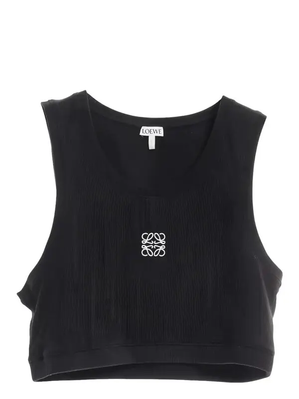 Loewe Anagram Cropped Top - Black