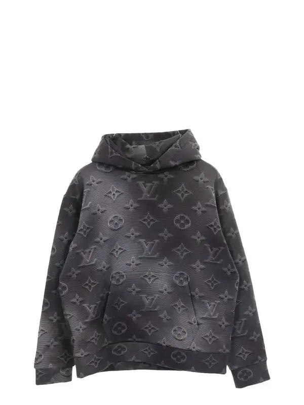 LOUIS VUITTON 2010s Monogram Long-sleeve Hoodie - Black