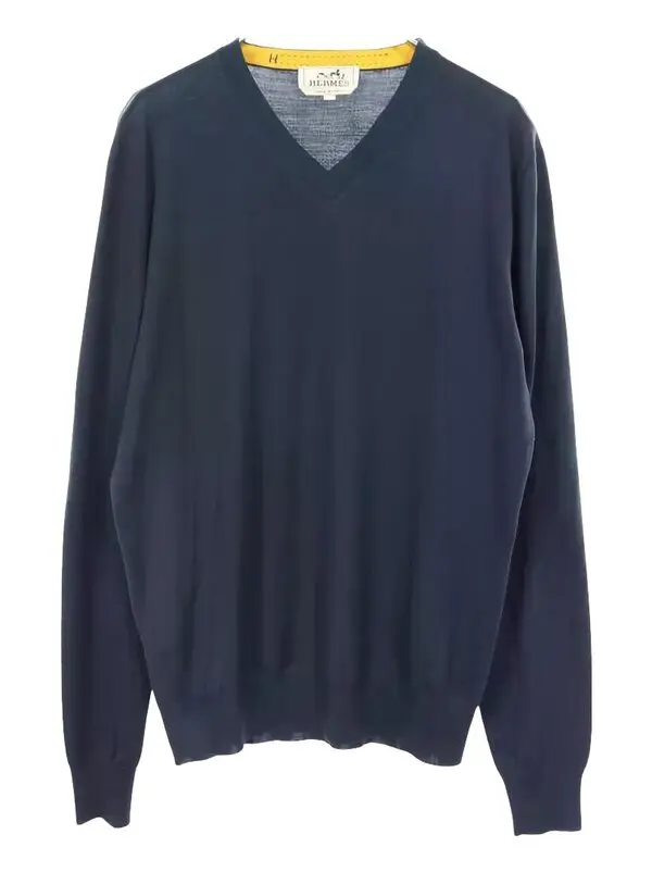 Hermès V-neck Wool Sweater - Blue