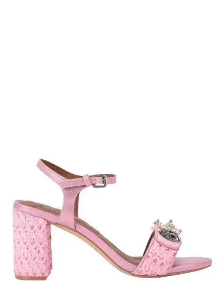 Kurt Geiger Kensington Embellished Raffia Sandal - Light/pastel Pink