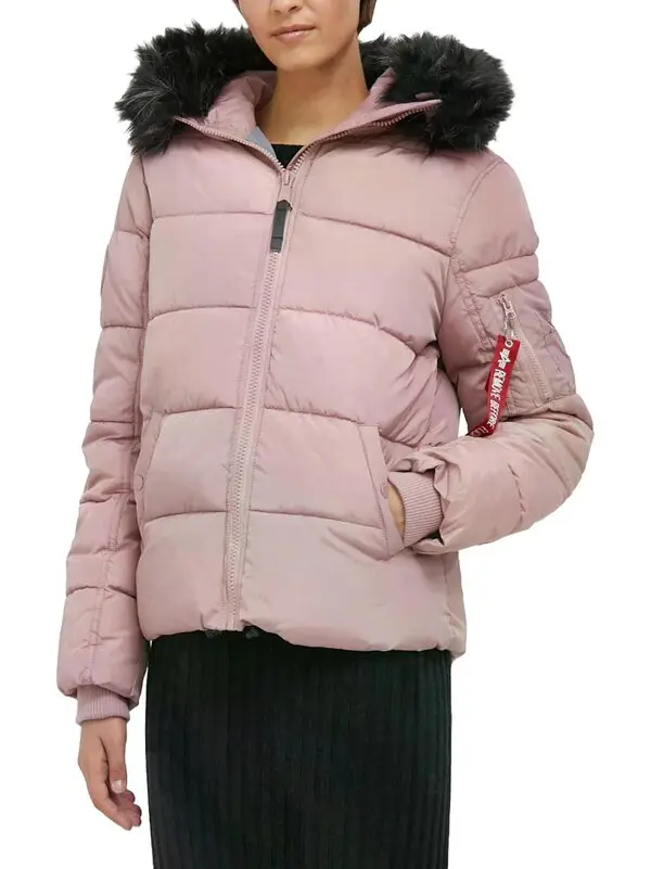 Alpha Industries Hooded Padded Jacket - Pink