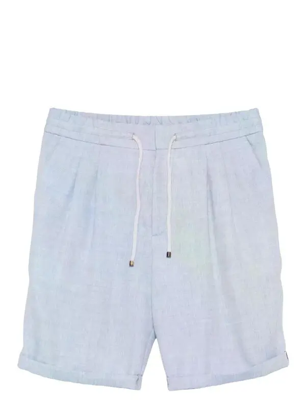 Brunello Cucinelli Drawstring Pleated Shorts - Blue