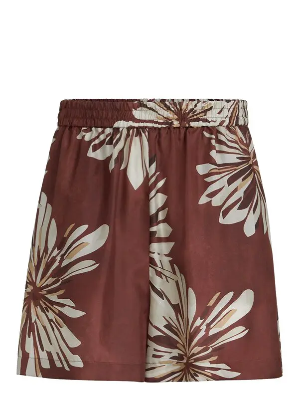 Brunello Cucinelli Printed Pull-up Shorts - Bordeaux
