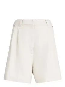 Brunello Cucinelli Baggy Pleated Shorts With Monili Detail - Chalk