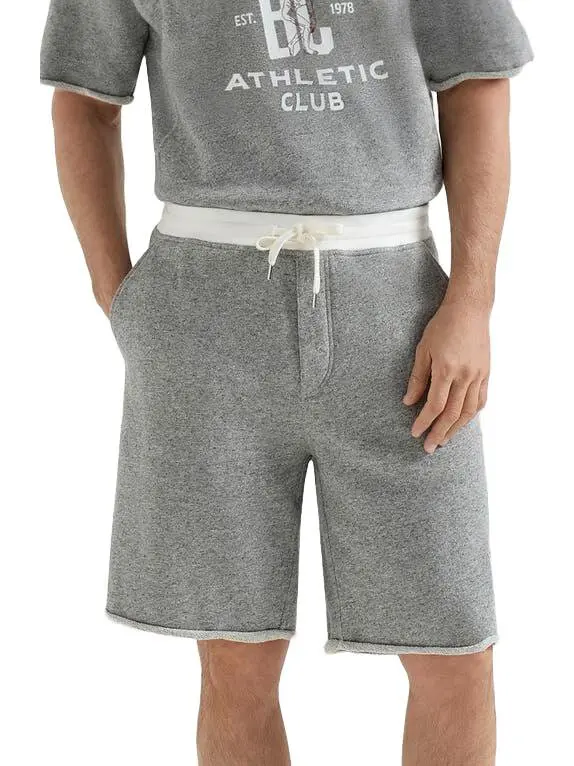 Brunello Cucinelli Cotton And Linen Mélange French Terry Bermuda Shorts With Logo - Grey