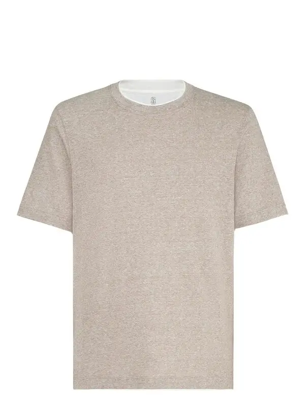 Brunello Cucinelli T-shirt With Faux-layering - Hazelnut