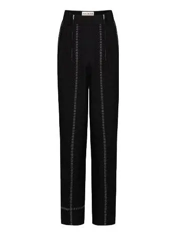 PCFG Free Heaven Striped Pants With Zipped Detail - Black