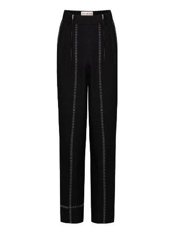 PCFG Daydreamers Striped Zip-detailed Trousers - Grey