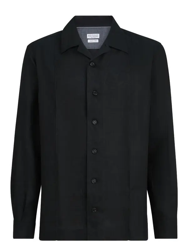 Brunello Cucinelli Shirt With Crête Details - Black