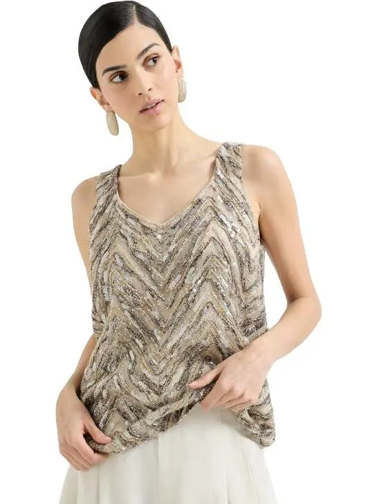 Brunello Cucinelli Crispy Silk Top - Beige