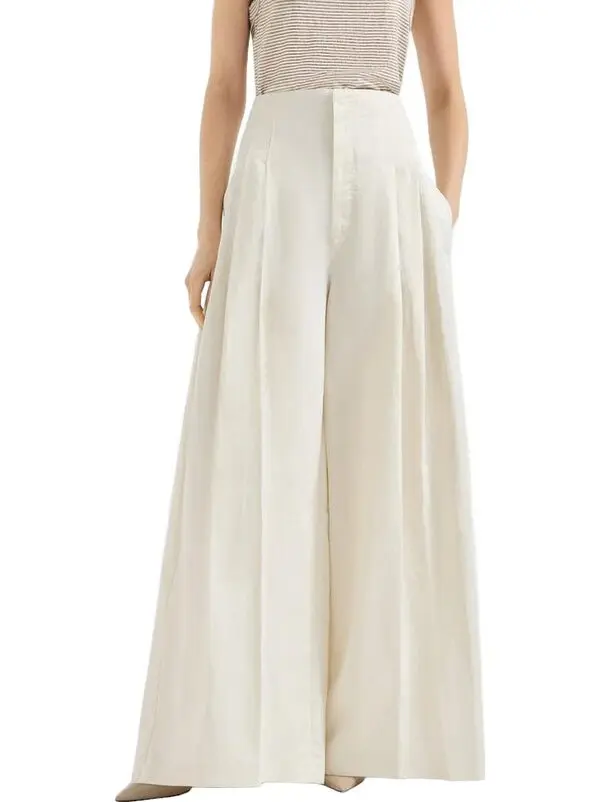 Brunello Cucinelli Maxi Trousers - Butter