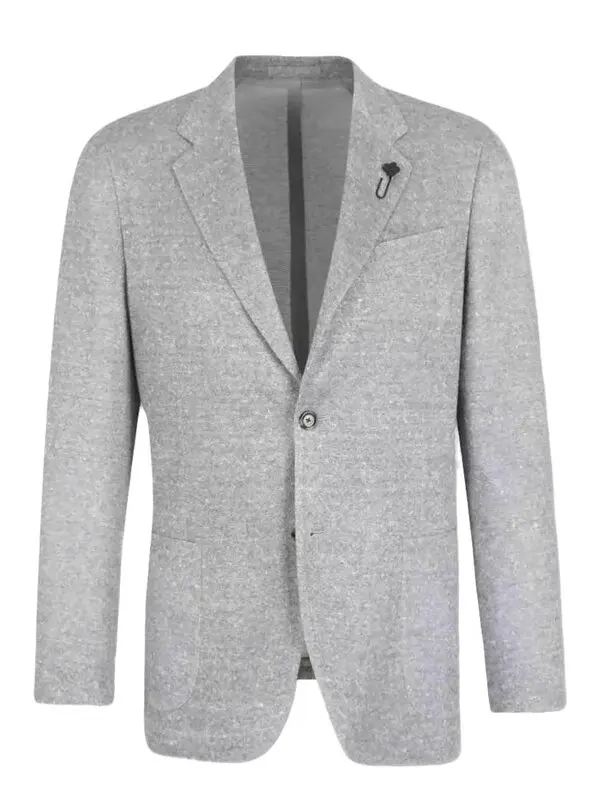LARDINI Single-breasted Knitted Blazer - Grey