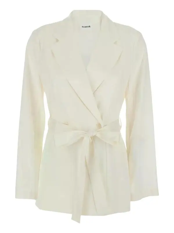 P.a.r.o.s.h Belted Blazer - White