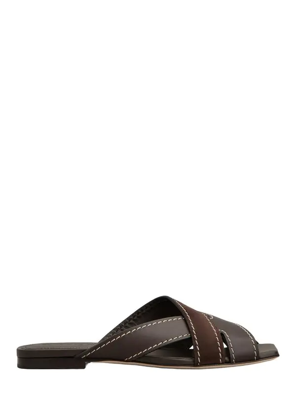 TOD'S Sandals In Smooth Leather And Suede - Brown