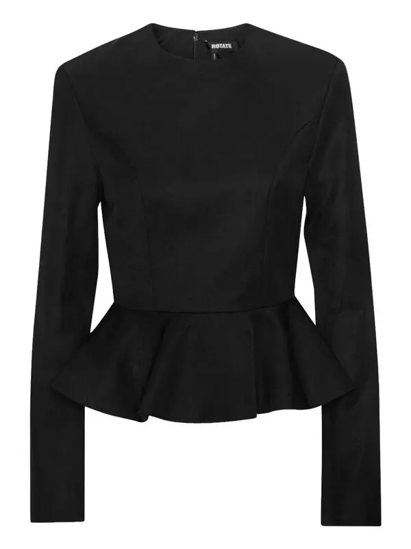 Remain Birger Christensen Long-sleeve Peplum Blouse - Black