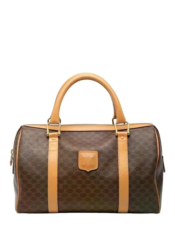Celine Macadam Coated Canvas Boston Bag - Brown