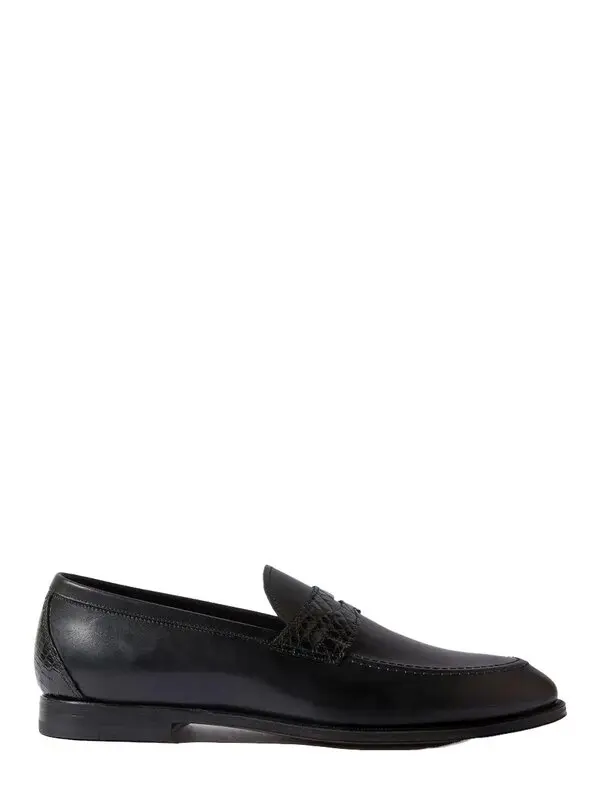 SCAROSSO Giorgio Penny Loafers - Black