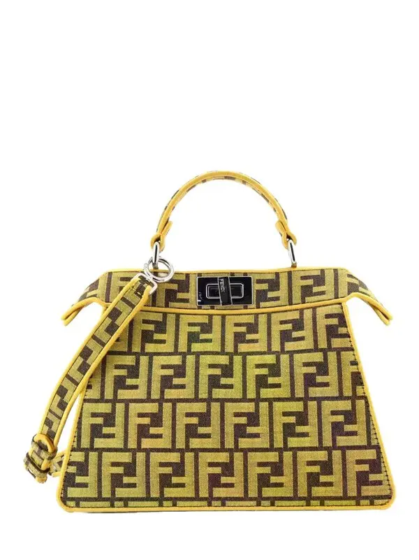 Fendi X Frgmt Peekaboo Iseeu Small Shoulder Bag Zucca Canvas - Yellow